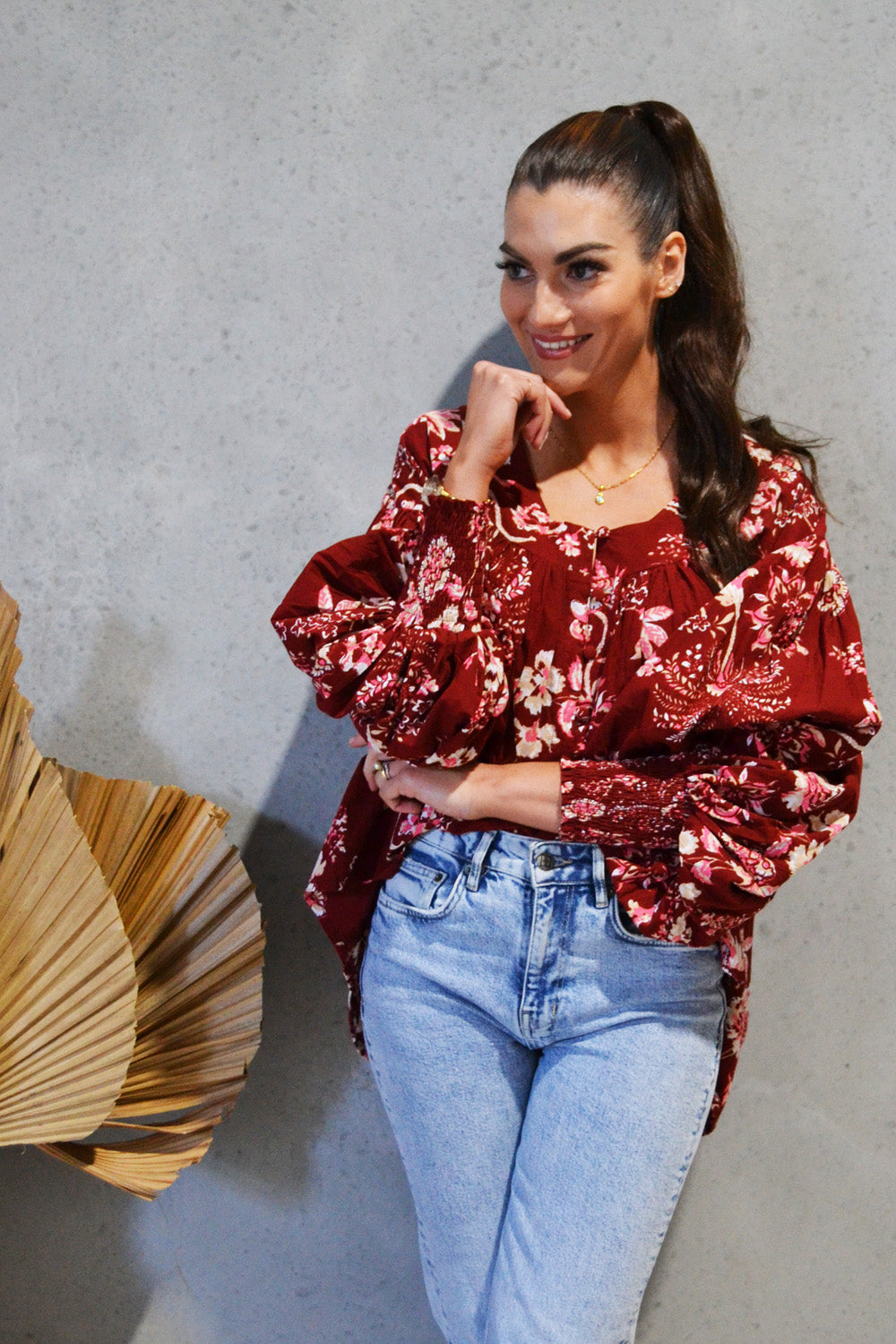 House of Lacuna ~ Siena Top in Florence print burgundy – KelK. Styling ...