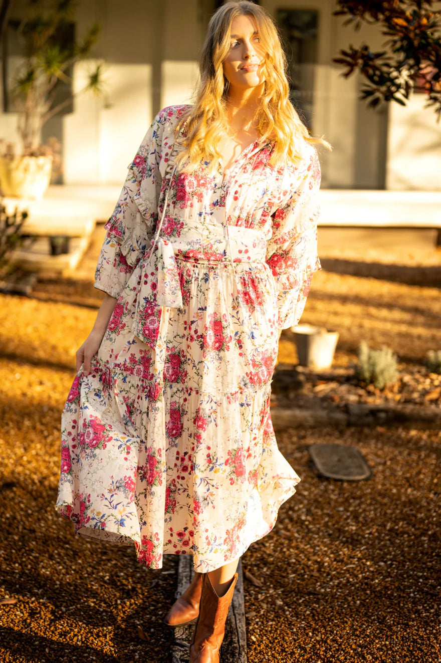 House of Lacuna ~ Ebony Floral Rose Print Cotton Maxi Dress – KelK ...